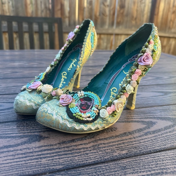 Irregular Choice | Shoes | Irregular Choice Green Floral Beaded Sz 37 ...